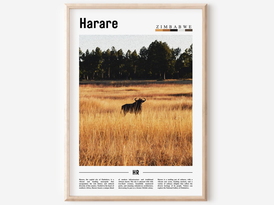 Harare Poster, Harare Print, Harare Wall Art, Minimal Travel Print ...
