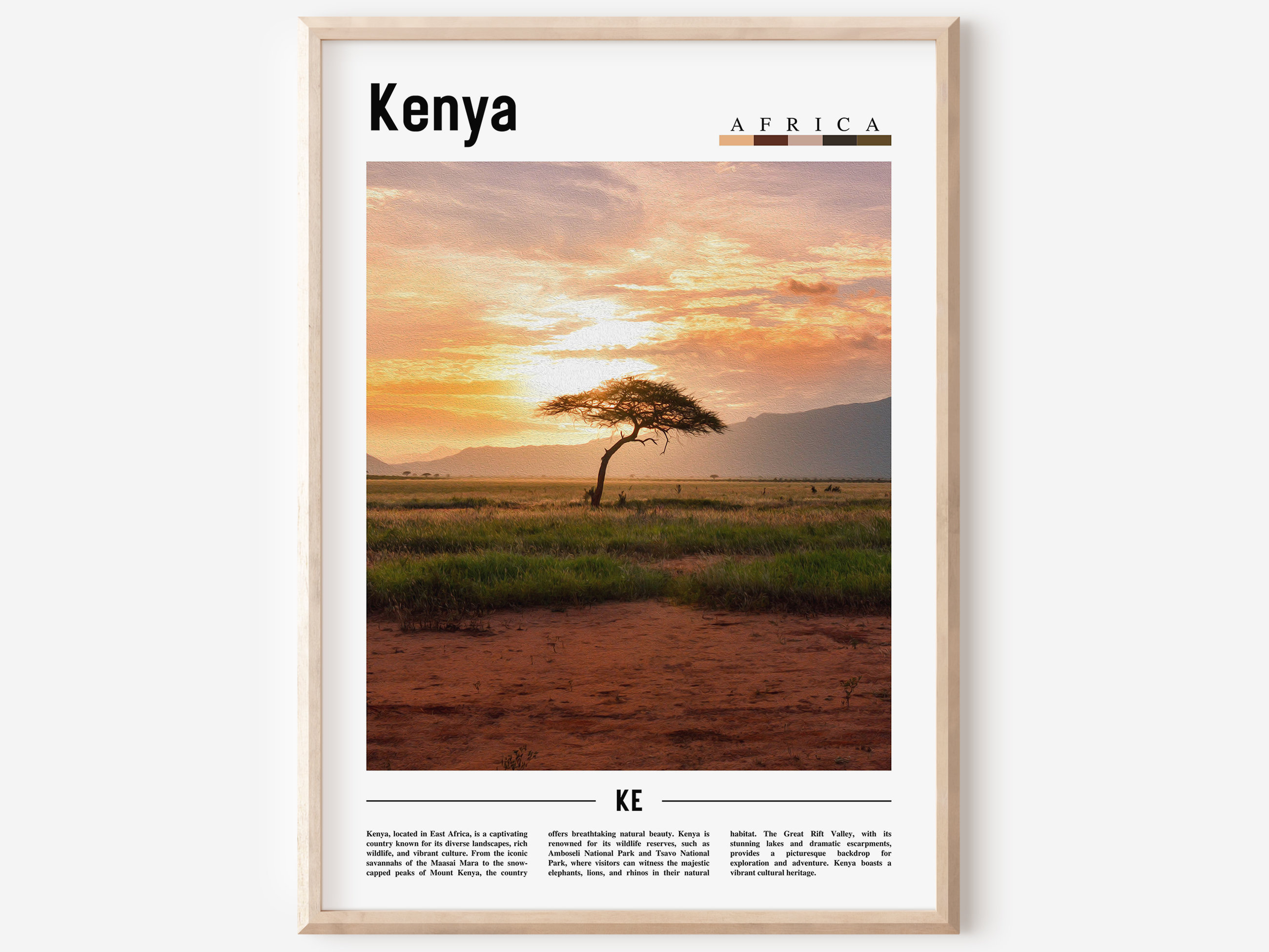 Kenya Poster, Kenya Print, Kenya Wall Art, Minimal Travel Print, Travel ...