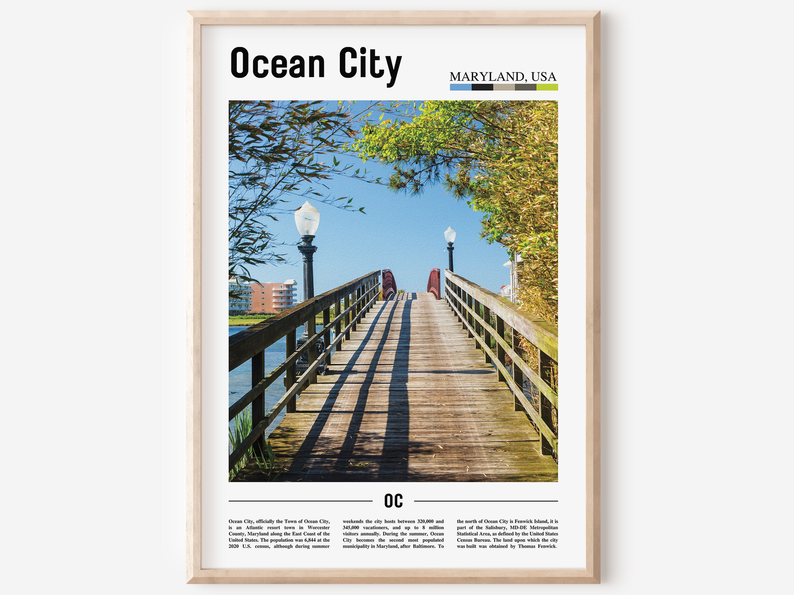 Ocean City Print, Ocean City Poster, Ocean City Wall Art, Oil Painting ...