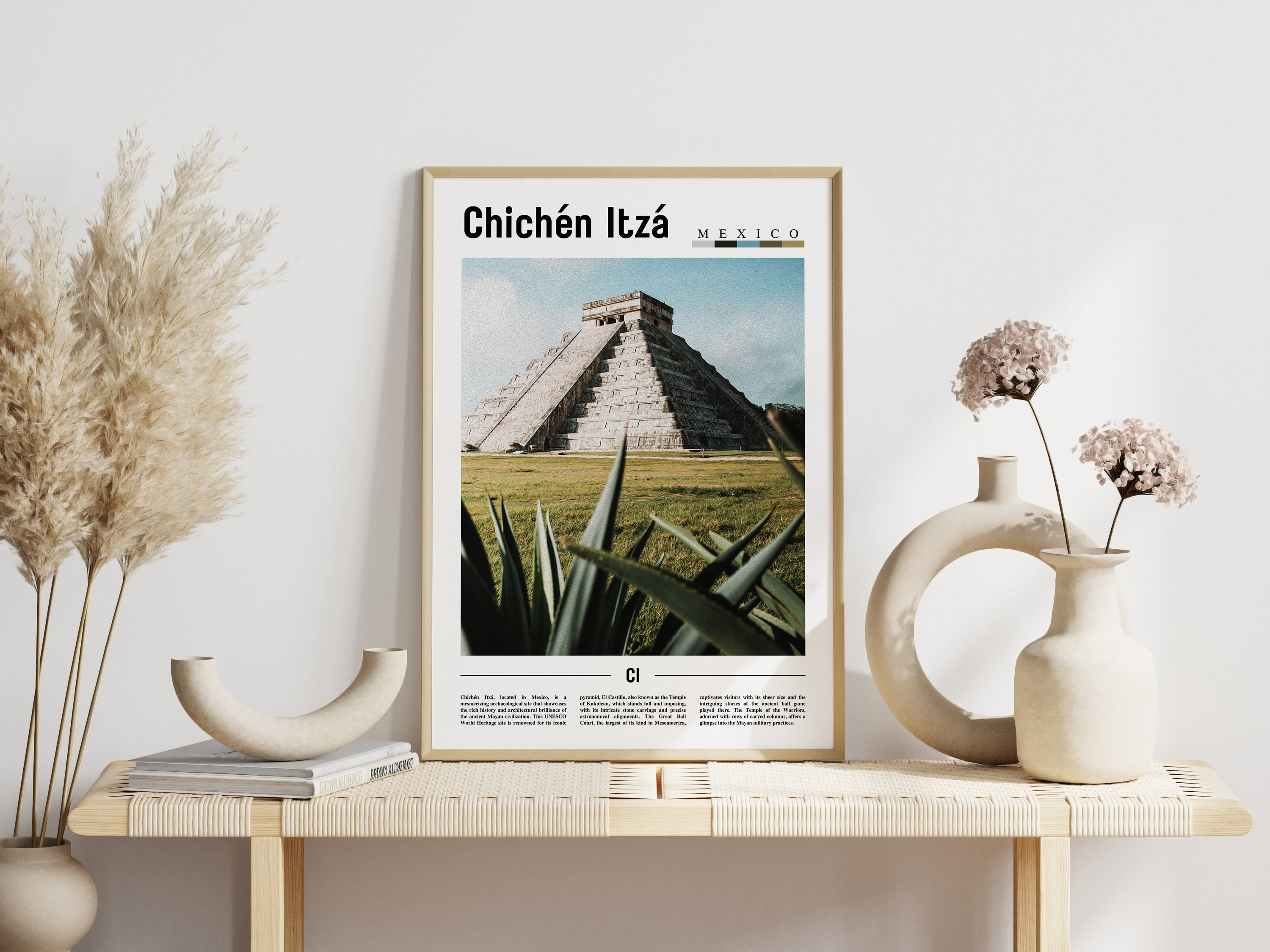 Chichén Itzá Poster, Chichén Itzá Print, Chichén Itzá Wall Art, Minimal ...