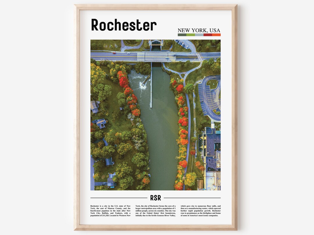 Rochester Print, Rochester Poster, Rochester Wall Art, Oil Painting ...