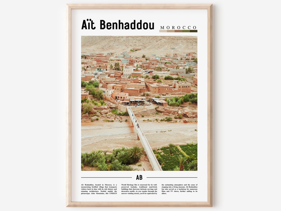 Aït Benhaddou Poster, Aït Benhaddou Print, Aït Benhaddou Wall Art ...