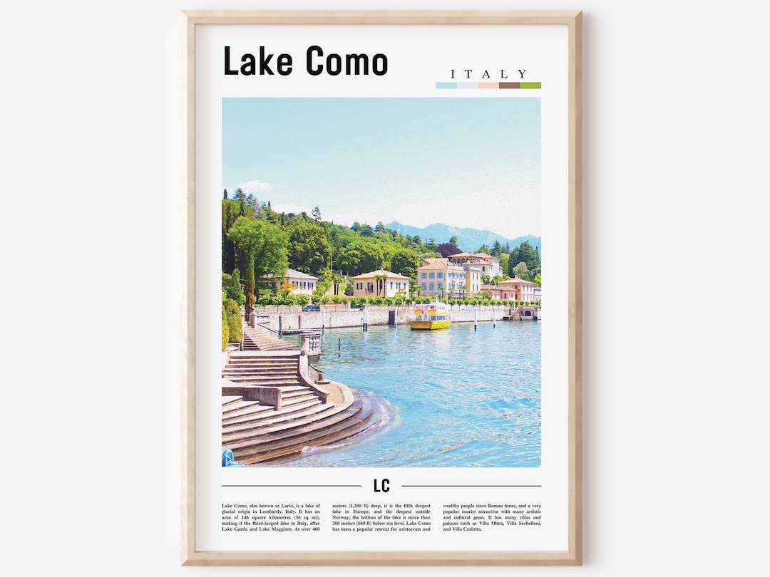 Lake Como Print, Lake Como Poster, Lake Como Wall Art, Oil Painting ...