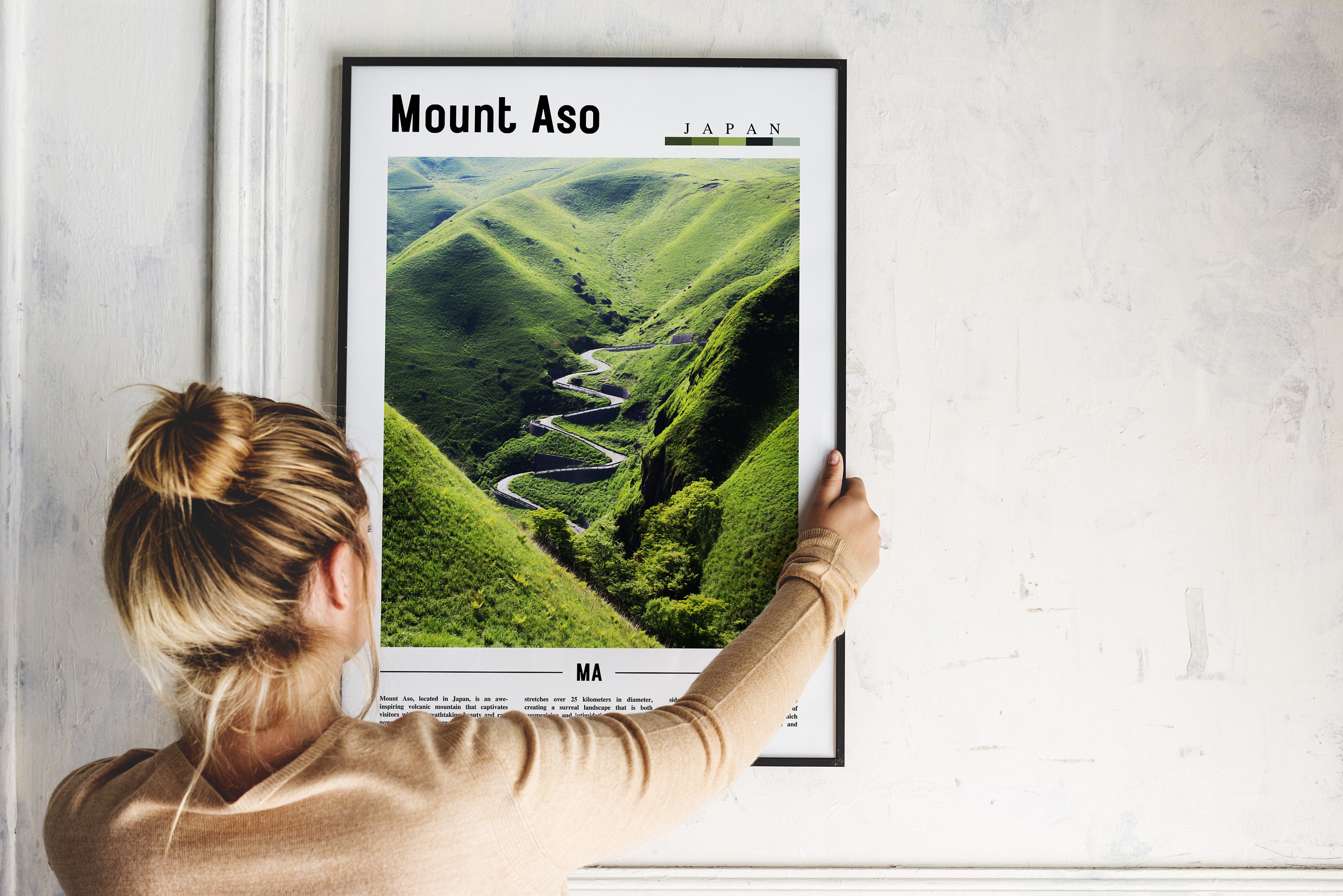Mount Aso Poster, Mount Aso Print, Mount Aso Wall Art, Asia Print, Asia ...