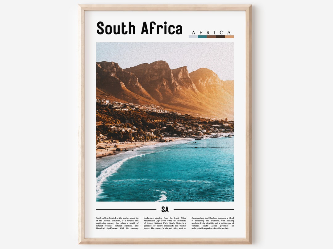 South Africa Poster, South Africa Print, South Africa Wall Art, Minimal ...