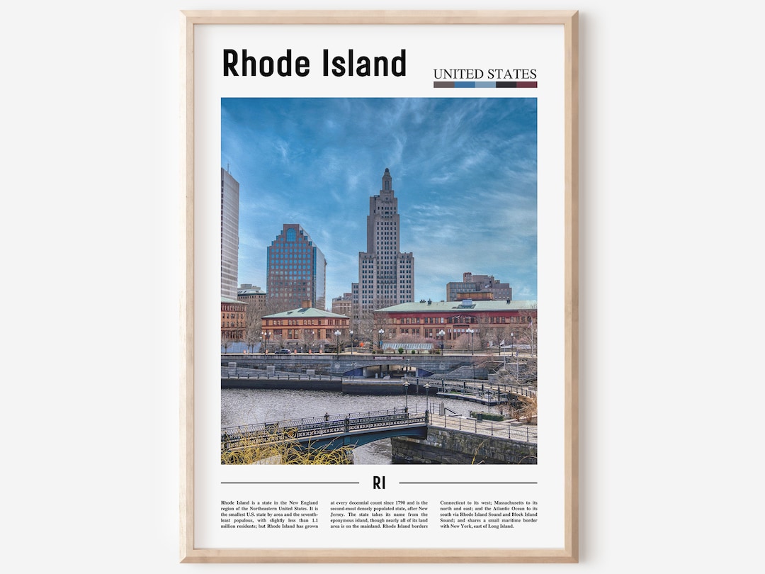 Rhode Island Print, Rhode Island Poster, Rhode Island Wall Art, Minimal ...