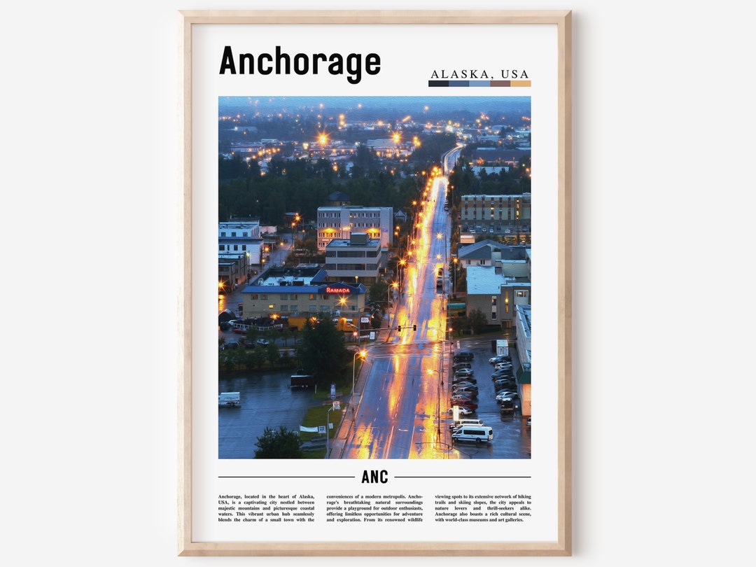 Anchorage Poster, Anchorage Print, Anchorage Wall Art, United States ...