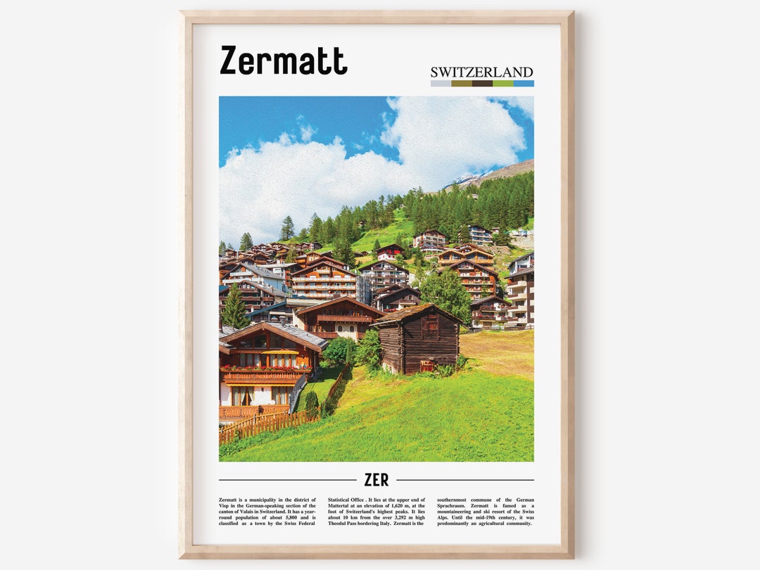 Zermatt Print, Zermatt Poster, Zermatt Wall Art, Oil Painting Poster ...