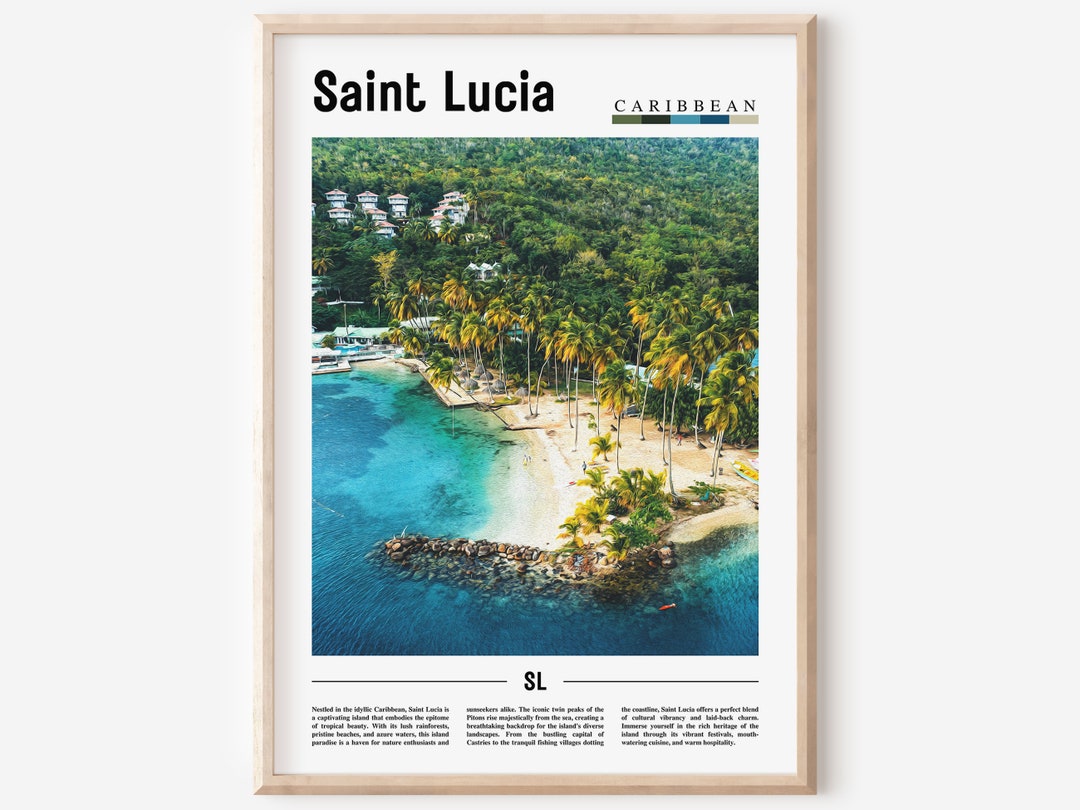 Saint Lucia Poster, Saint Lucia Print, Saint Lucia Wall Art, Caribbean ...
