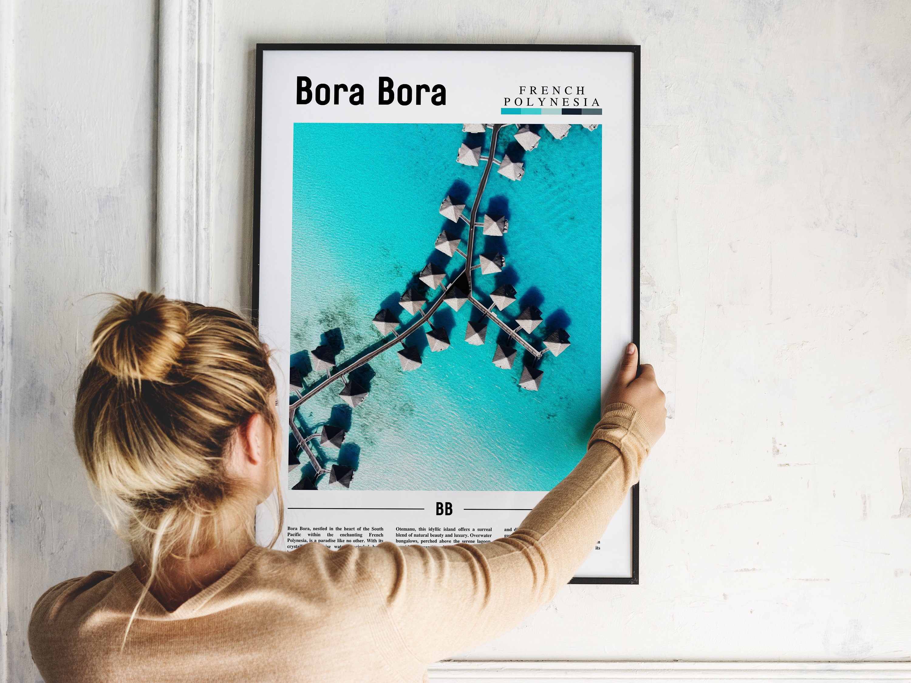 Bora Bora Poster Bora Bora Print Bora Bora Wall Art Minimal - Etsy