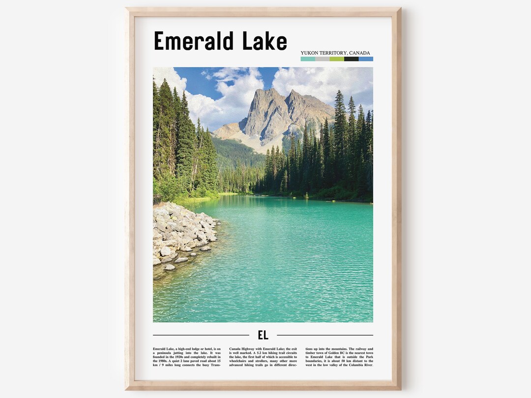 Emerald Lake Print, Emerald Lake Poster, Emerald Lake Wall Art, Oil ...