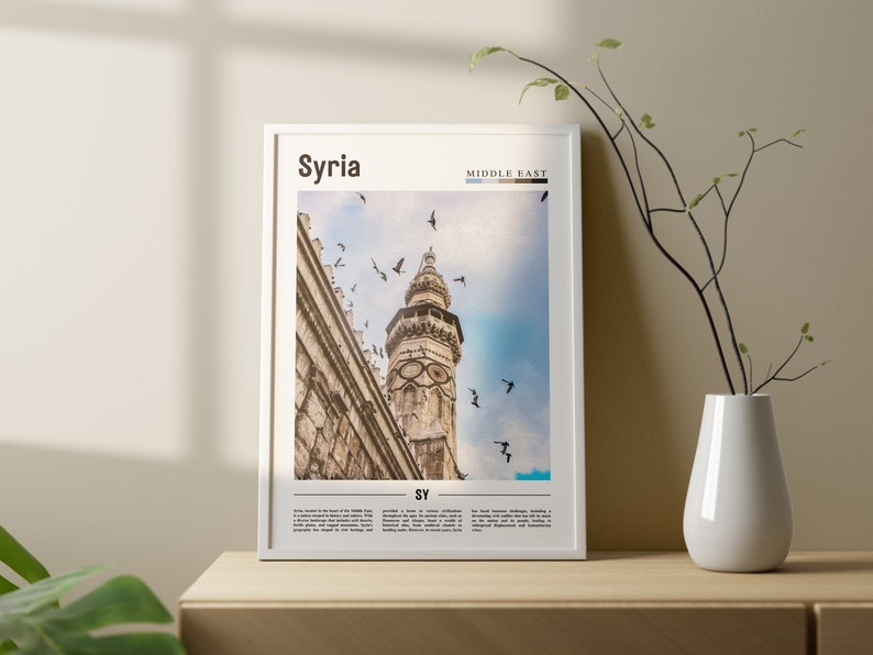 Syria Poster Syria Print Syria Wall Art Minimal Travel - Etsy