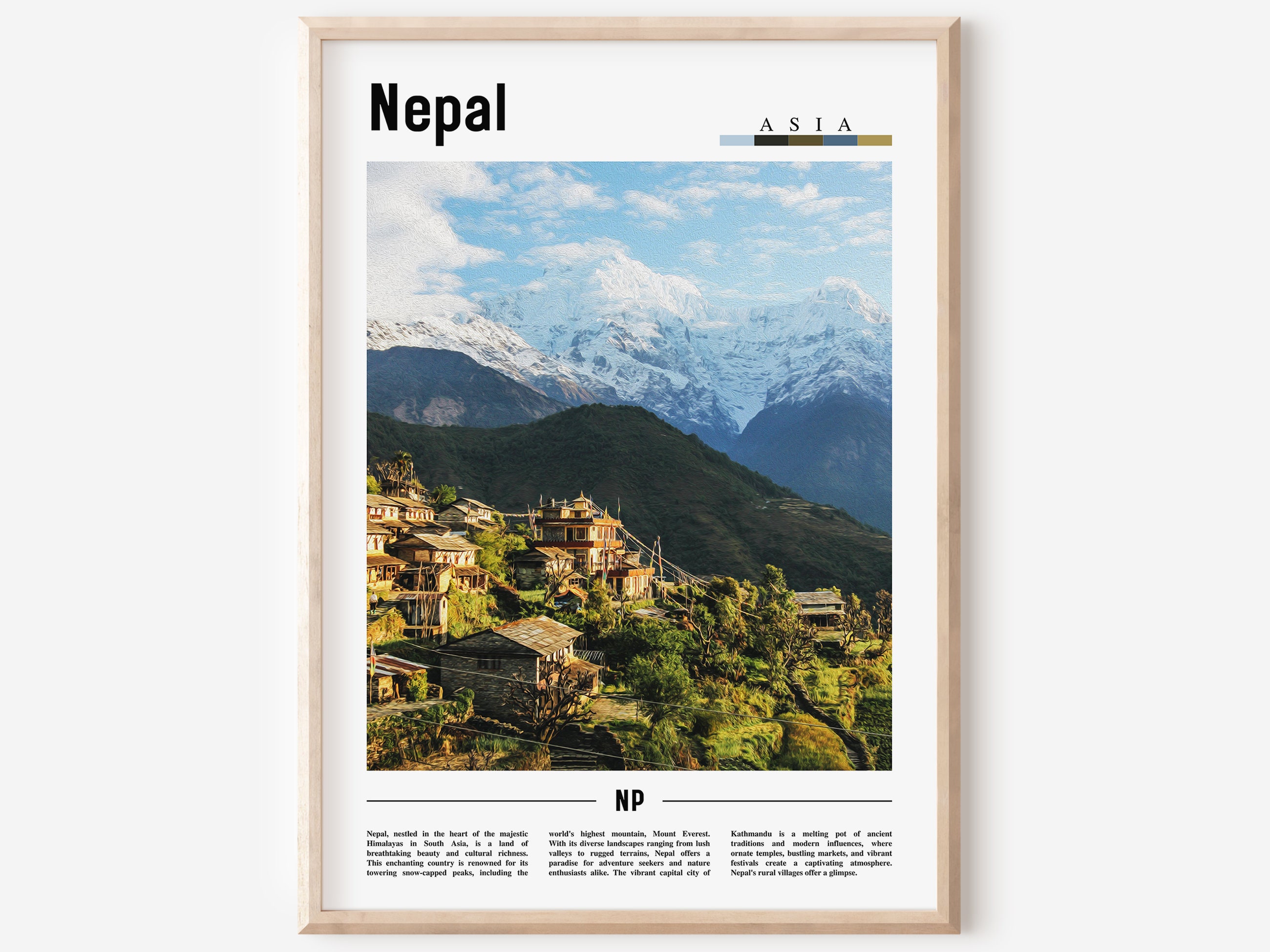 Nepal Poster, Nepal Print, Nepal Wall Art, Asia Print, Asia Poster ...