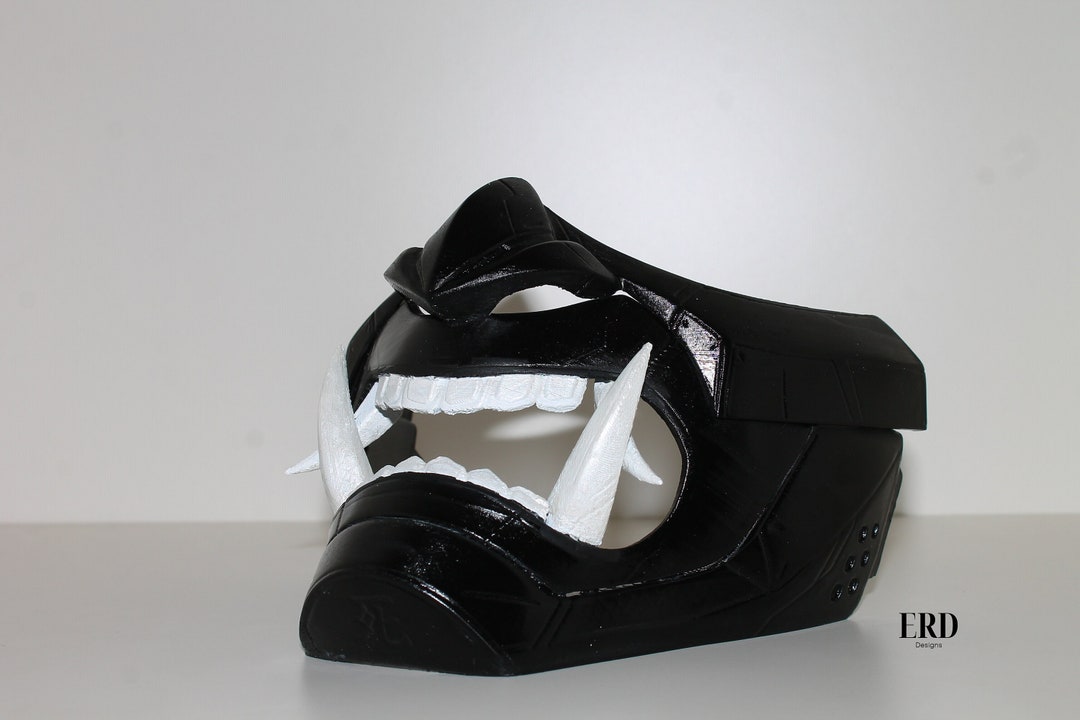 Oni Mask Halloween Cyberpunk Samurai Half Wearable Mask 2077 Cosplay ...