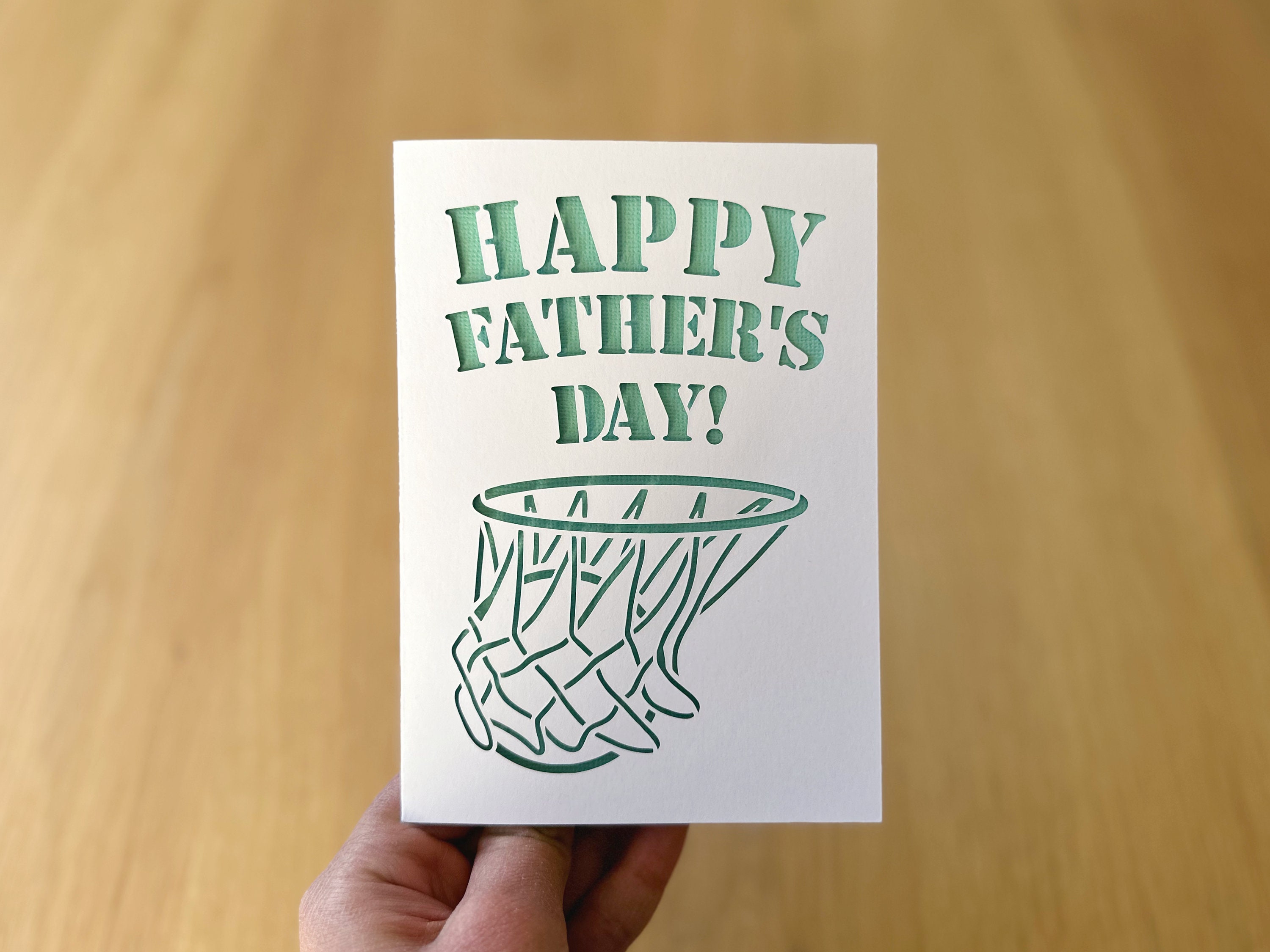 Fathers Day Card Papercut Basketball Hoop Design Handmade - Etsy