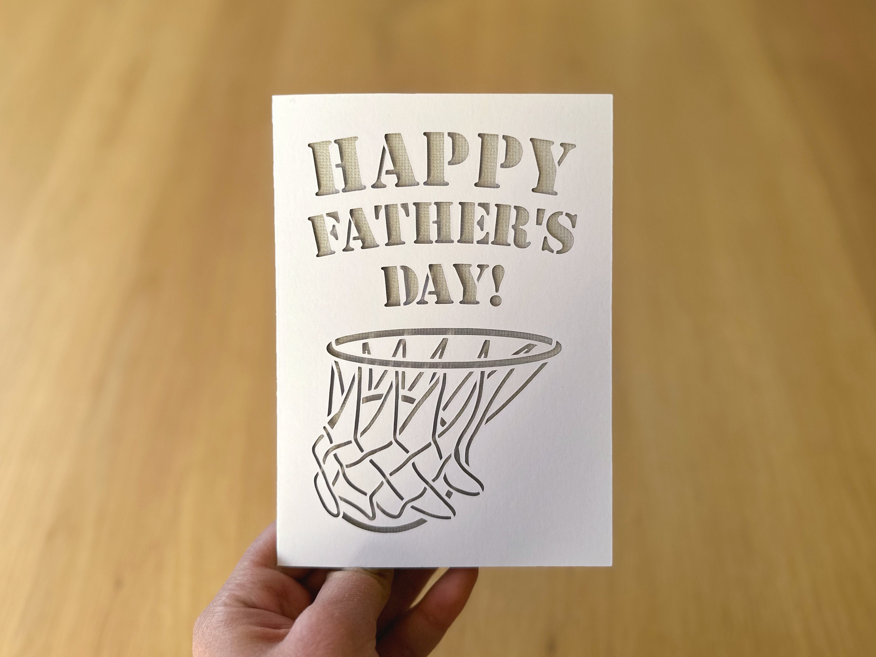 Fathers Day Card Papercut Basketball Hoop Design Handmade - Etsy