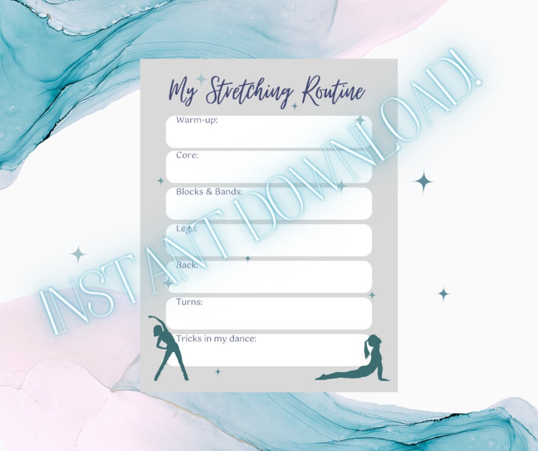 Dance Performance Stretching Routine Checklist / Planner - Digital ...