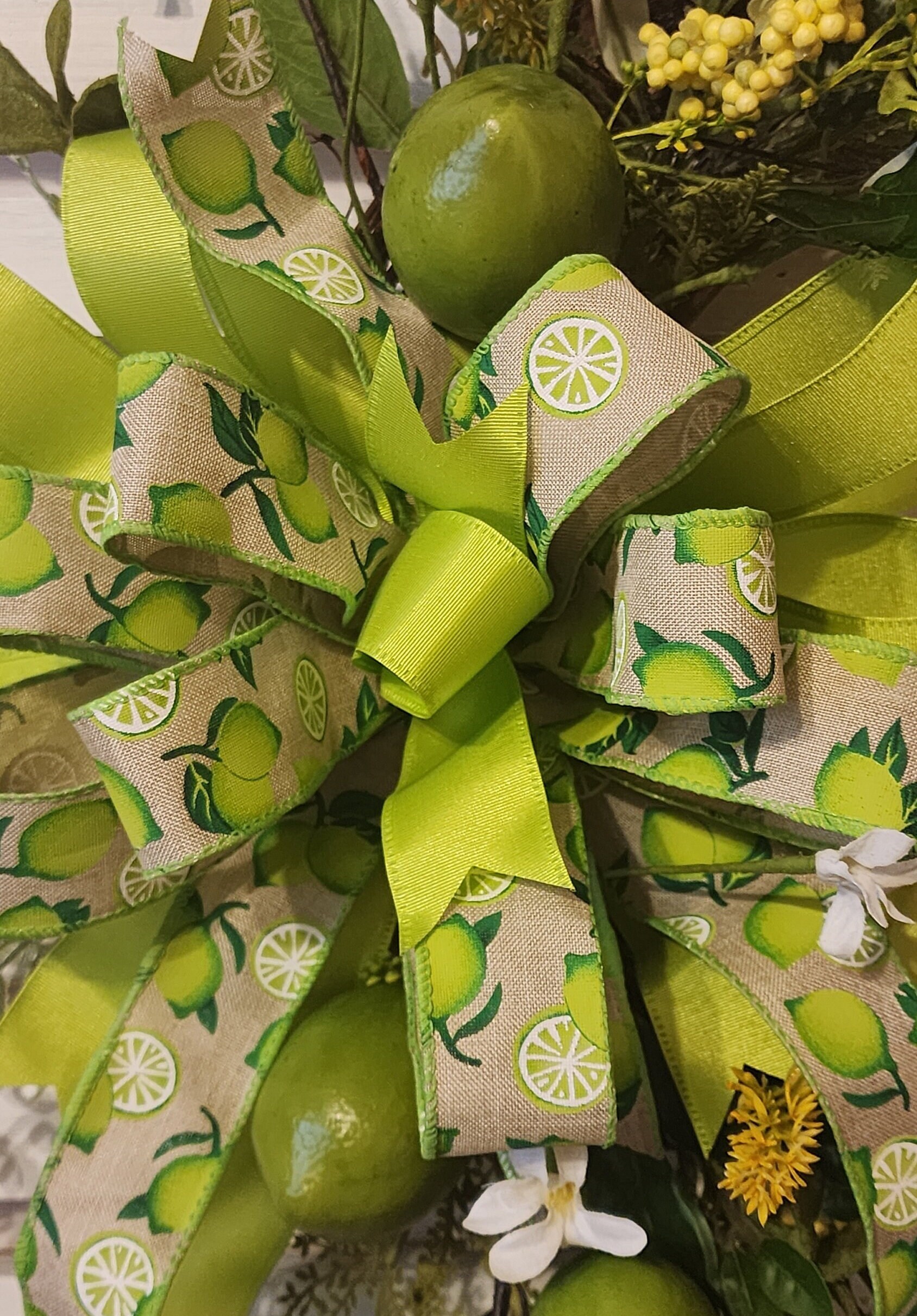 Everyday Lime Wreath. Spring, Summer Wreath With Realistic Limes and ...