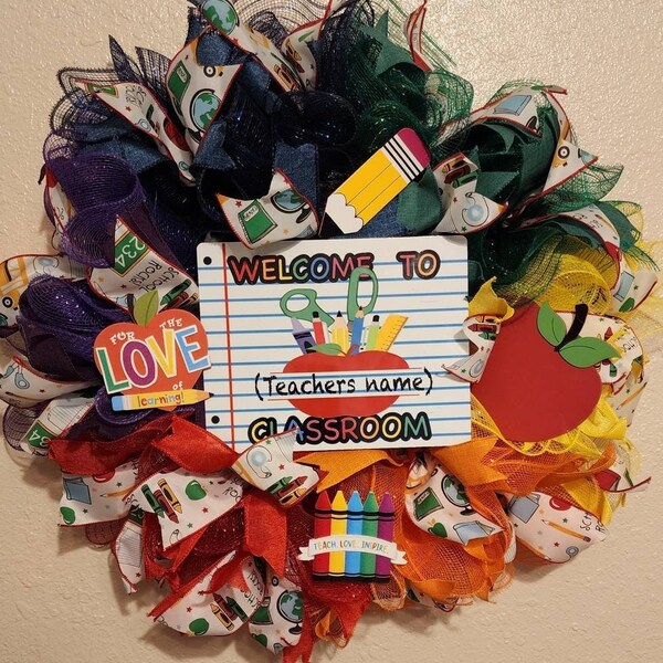 Teacher Door Wreath - Etsy