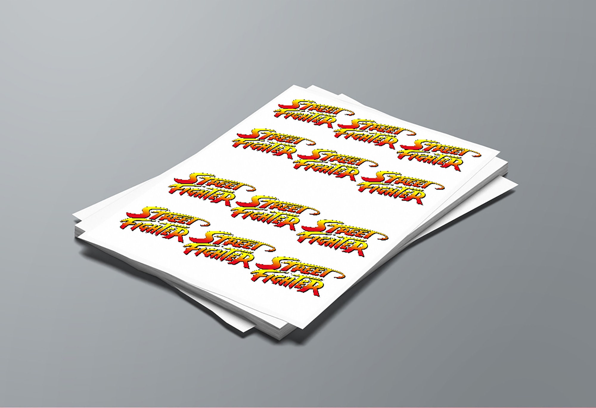 Street Fighter Movie Sticker Custom Logo Sticker Red Yellow Bespoke ...