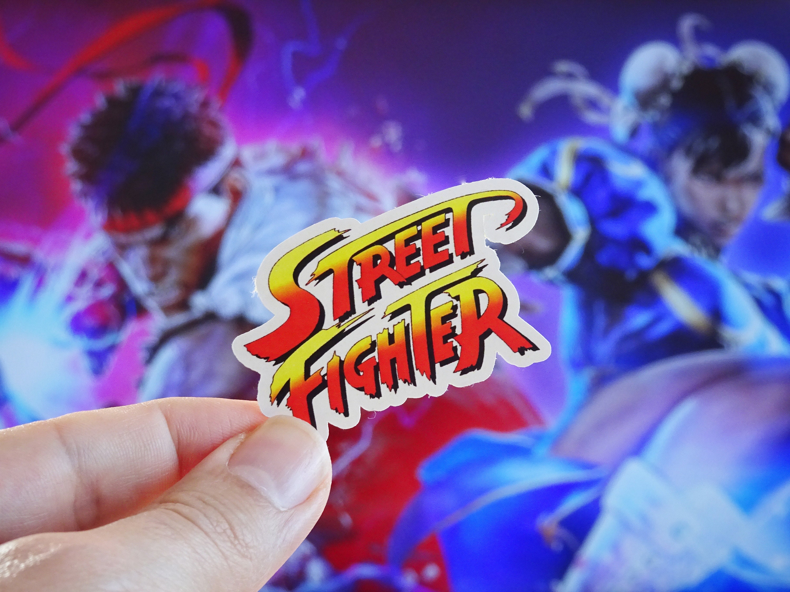 Street Fighter Movie Sticker Custom Logo Sticker Red Yellow Bespoke ...