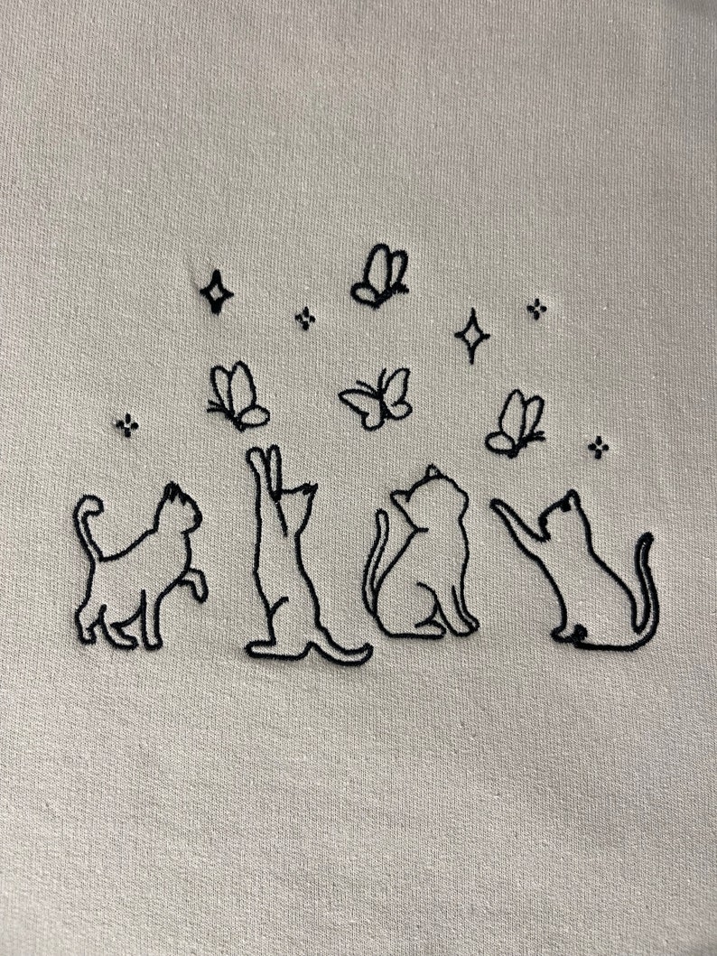 Embroidered Spring Cat Mom Sweatshirt Mother Day Sweatshirt Women Lover ...