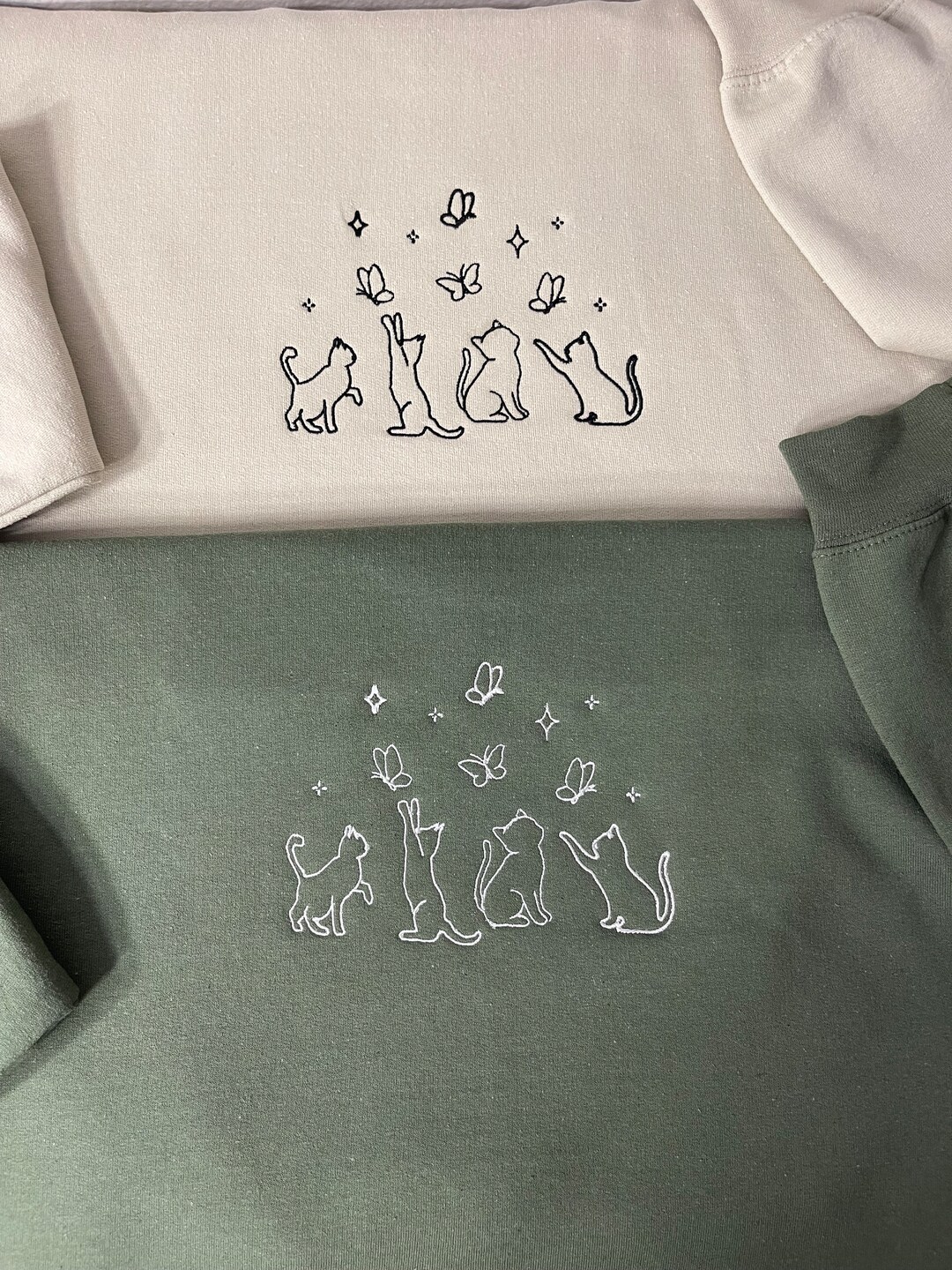 Embroidered Spring Cat Mom Sweatshirt Mother Day Sweatshirt Women Lover ...
