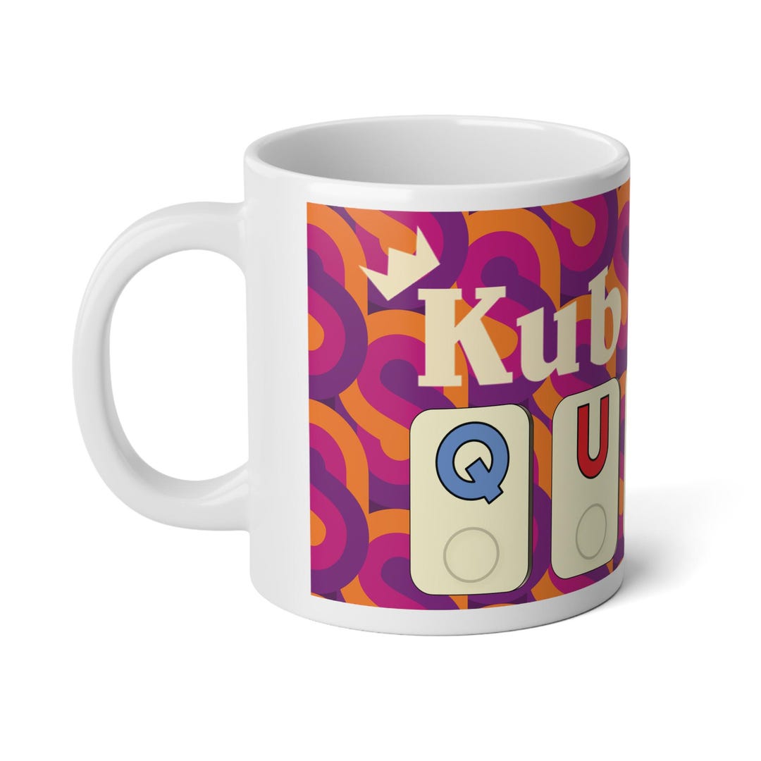 Retro Pattern Kub Queen Coffee Mug, Artistic 20oz Mug, Colorful ...