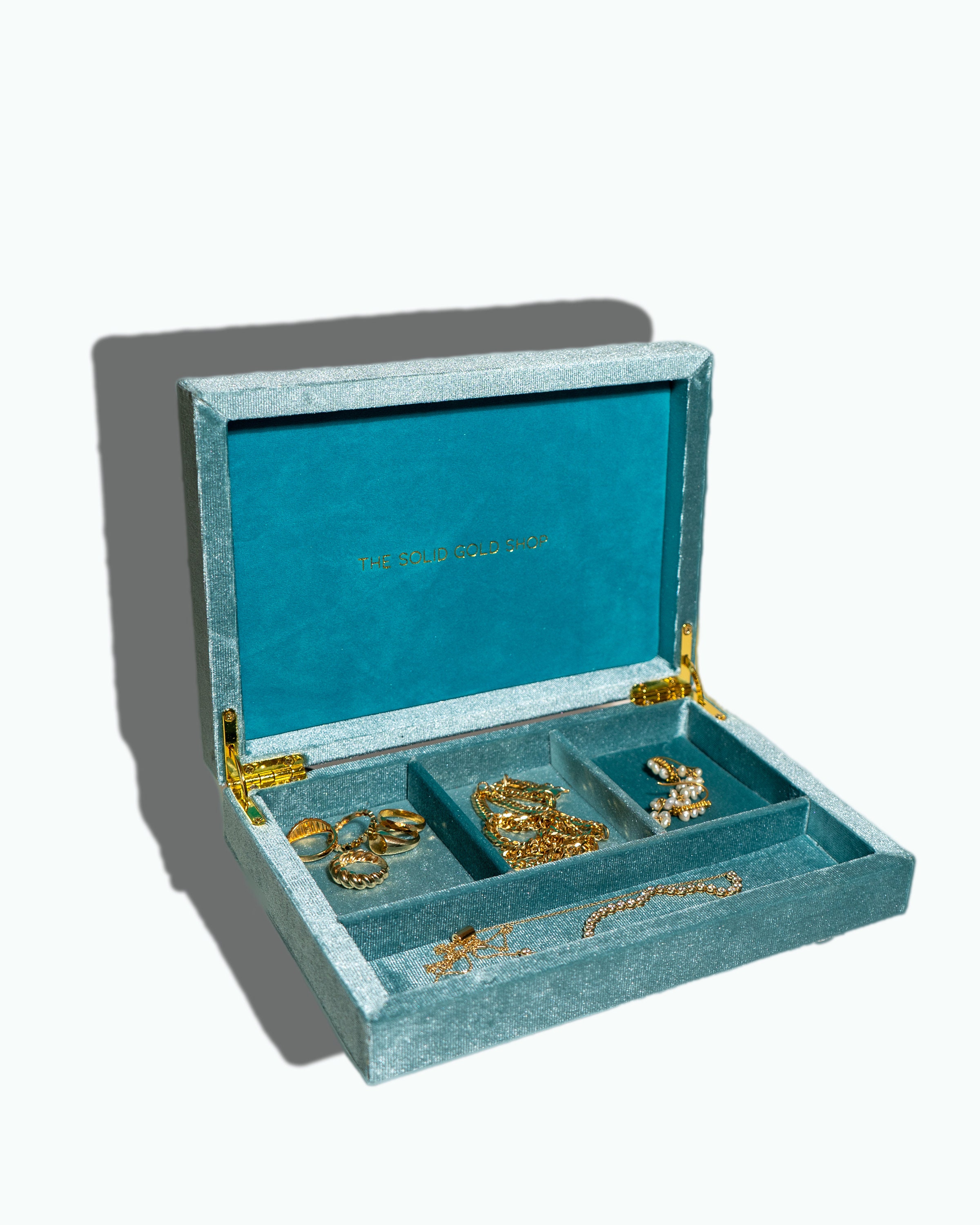 Jewelry Box Luxury Wood and Silk Velvet Organization Box With Gold Tone ...