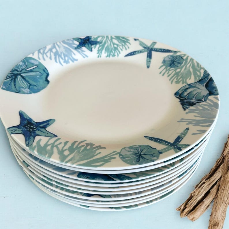 Never Used Vintage Royal Norfolk Shore Living Dinnerware Dinner Plates ...