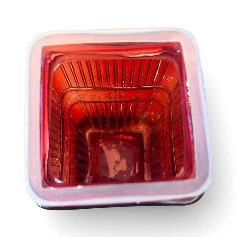 Vintage 1970s Ruby Red Glass Canister Set With Chrome Lids | Floral ...