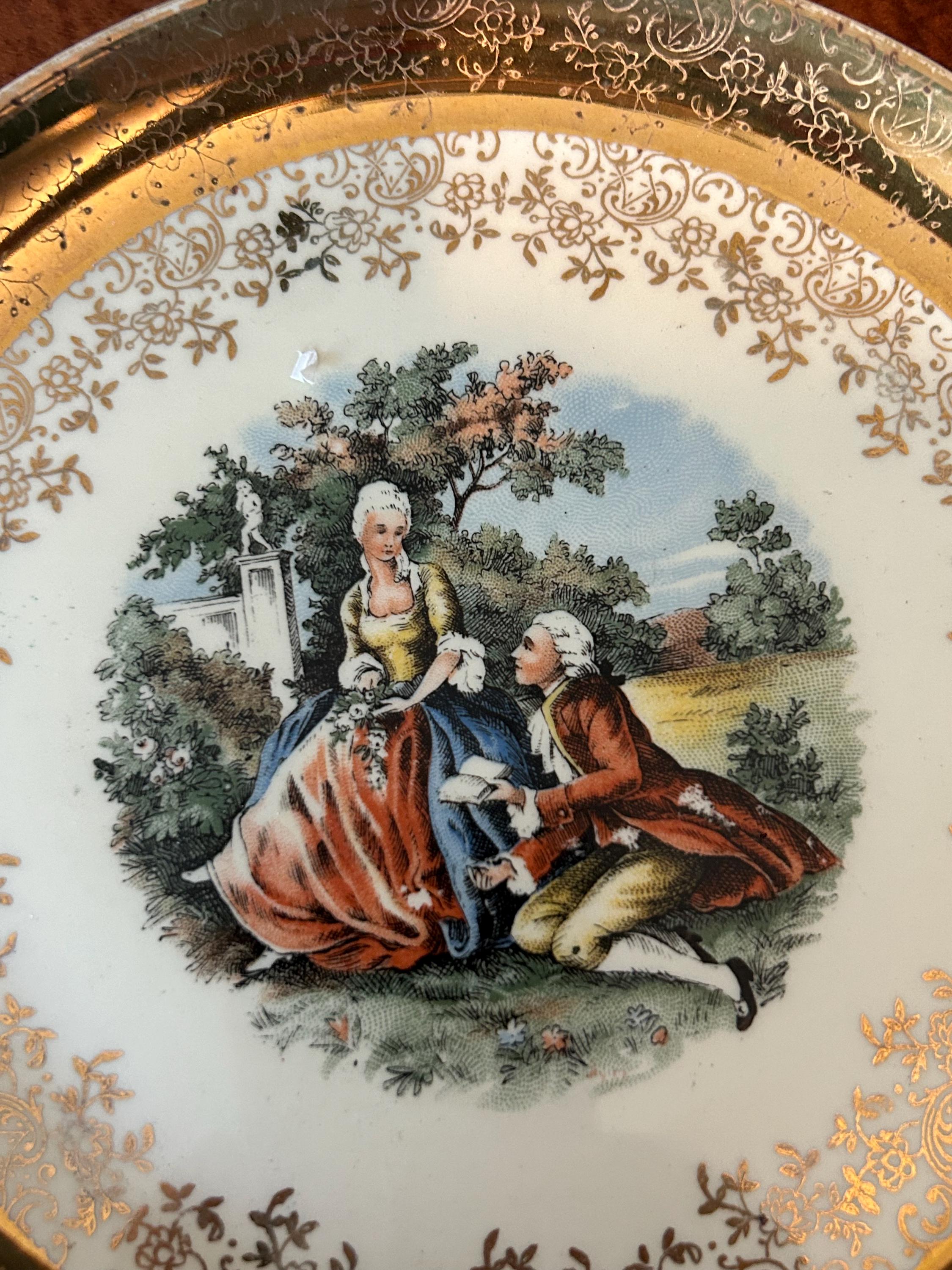 Vintage Romeo and Juliet 22k Gold Plated Plates. Sabin Crest O Gold - Etsy