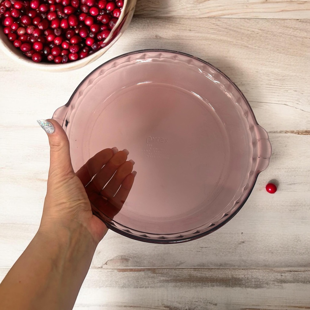 Original Cranberry Glass Pyrex Fluted Edge Deep Dish Pie Plate With ...