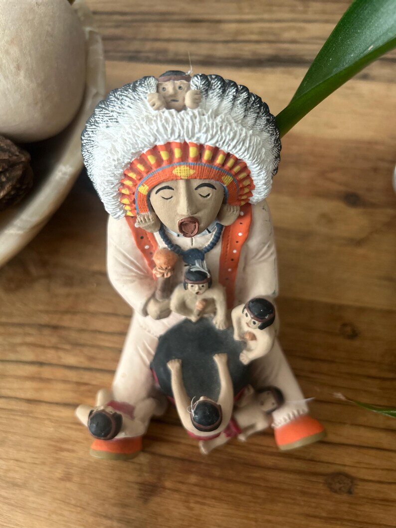 Native American Art Pottery Statues, Mother and Father Storytellers ...