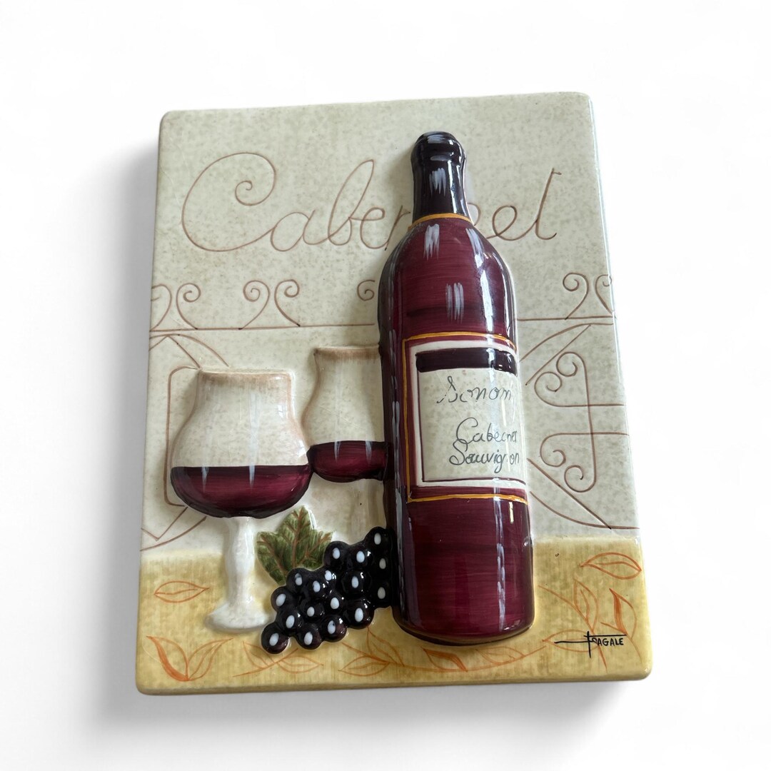 Fragale Ceramic 3D Wine Wall Art – Tuscan French Country Kitchen Decor ...