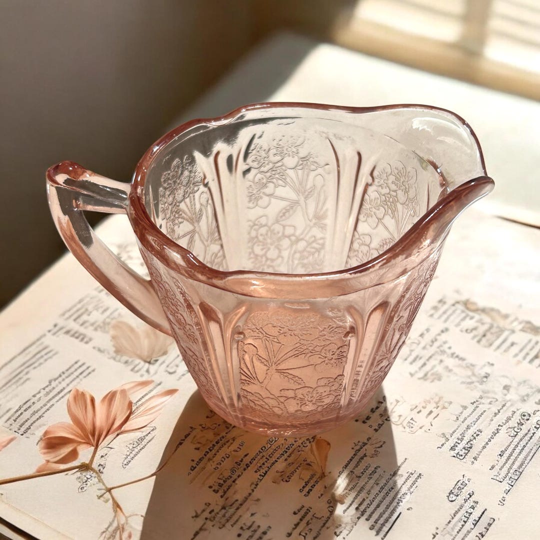 Vintage Pink Depression Glass Creamer, (jeannette Glass Co. Adam ...