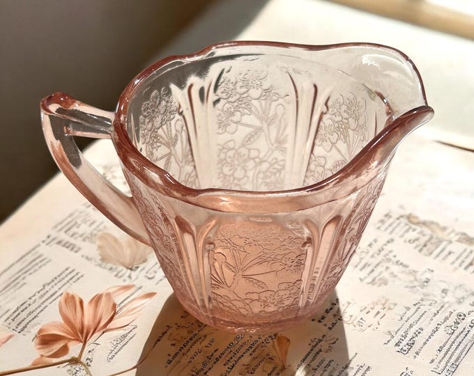 Vintage Pink Depression Glass Creamer, (jeannette Glass Co. Adam ...