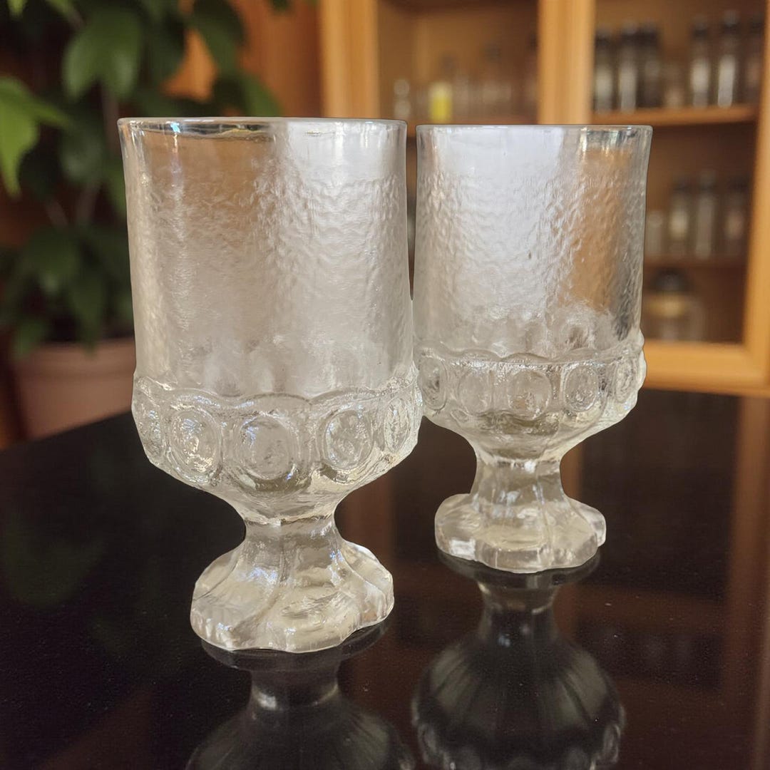 Vintage Tiffin Franciscan Madeira “ice” Clear Glass Goblets – 1970s ...