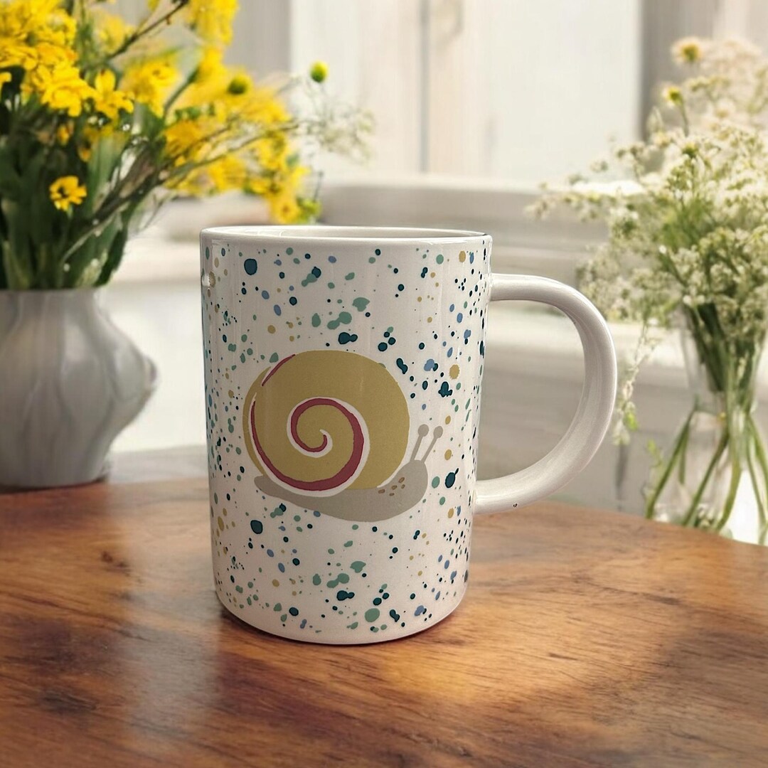 Retro Whimsical Slug Mug, Cute Turquoise Speckled Coffee Mug Cup,room ...