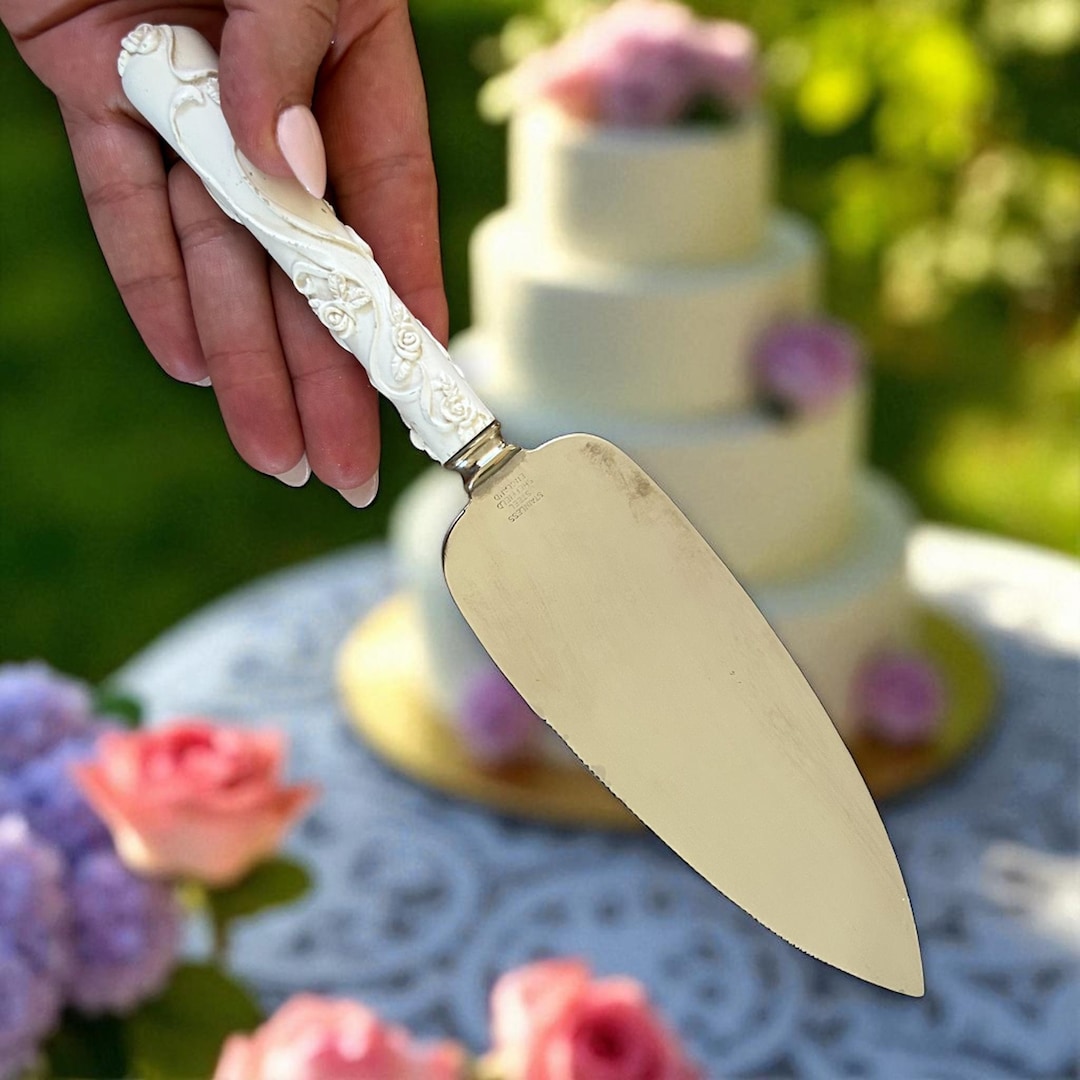 Sheffield England Cake Cutter Cake Server Grapevine Design Stainless ...