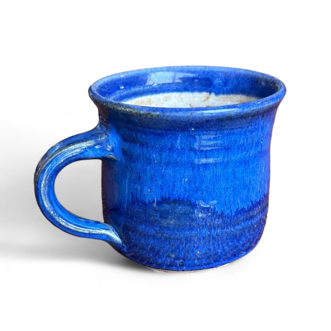 Cobalt Pottery Coffee Mug, Navy Blue Handmade Pottery Mug, Signed ...