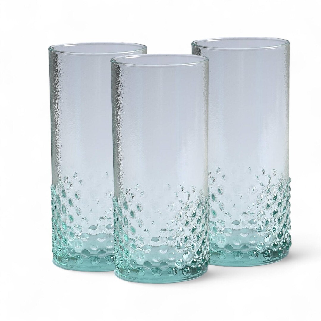Set of 3 Crate & Barrel LAGOS 14 Oz Highball Glasses, Recycled Green ...