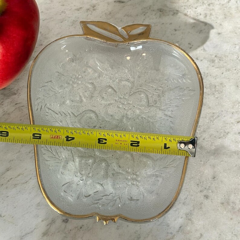 Mid-century Modern Hazel Atlas Glass Pear and Apple Shaped Dishes With ...