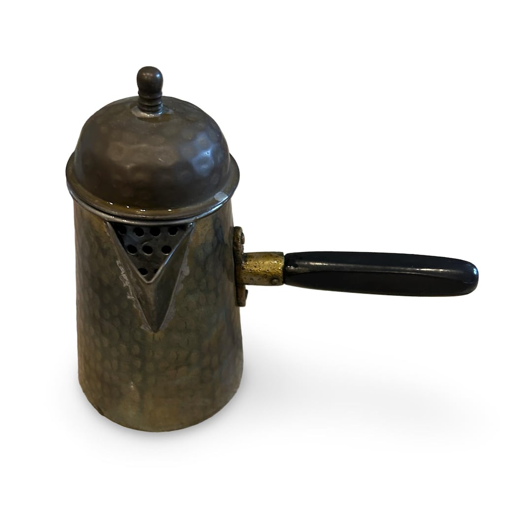Vintage Hammered Copper Turkish Coffee Pot With Wooden Handle – Cezve ...