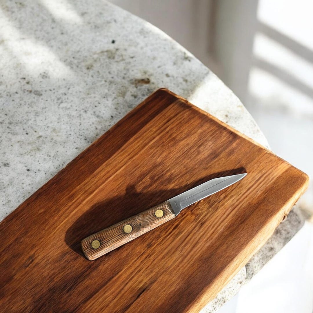 Vintage Japanese Wood Handle Paring Knife, Beautiful Wood Grain Vintage ...