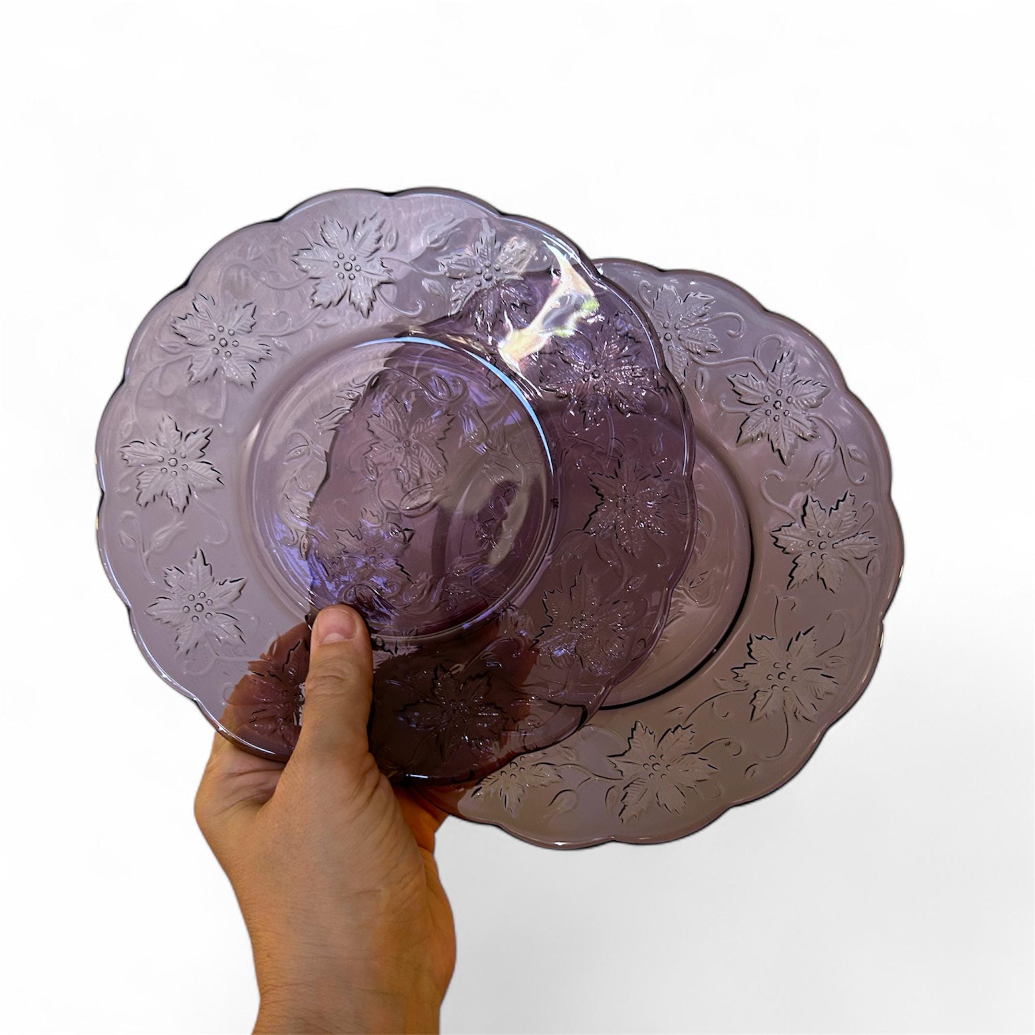 Set of (5) Vintage Princess House Crystal Luncheon Plate Fantasia ...