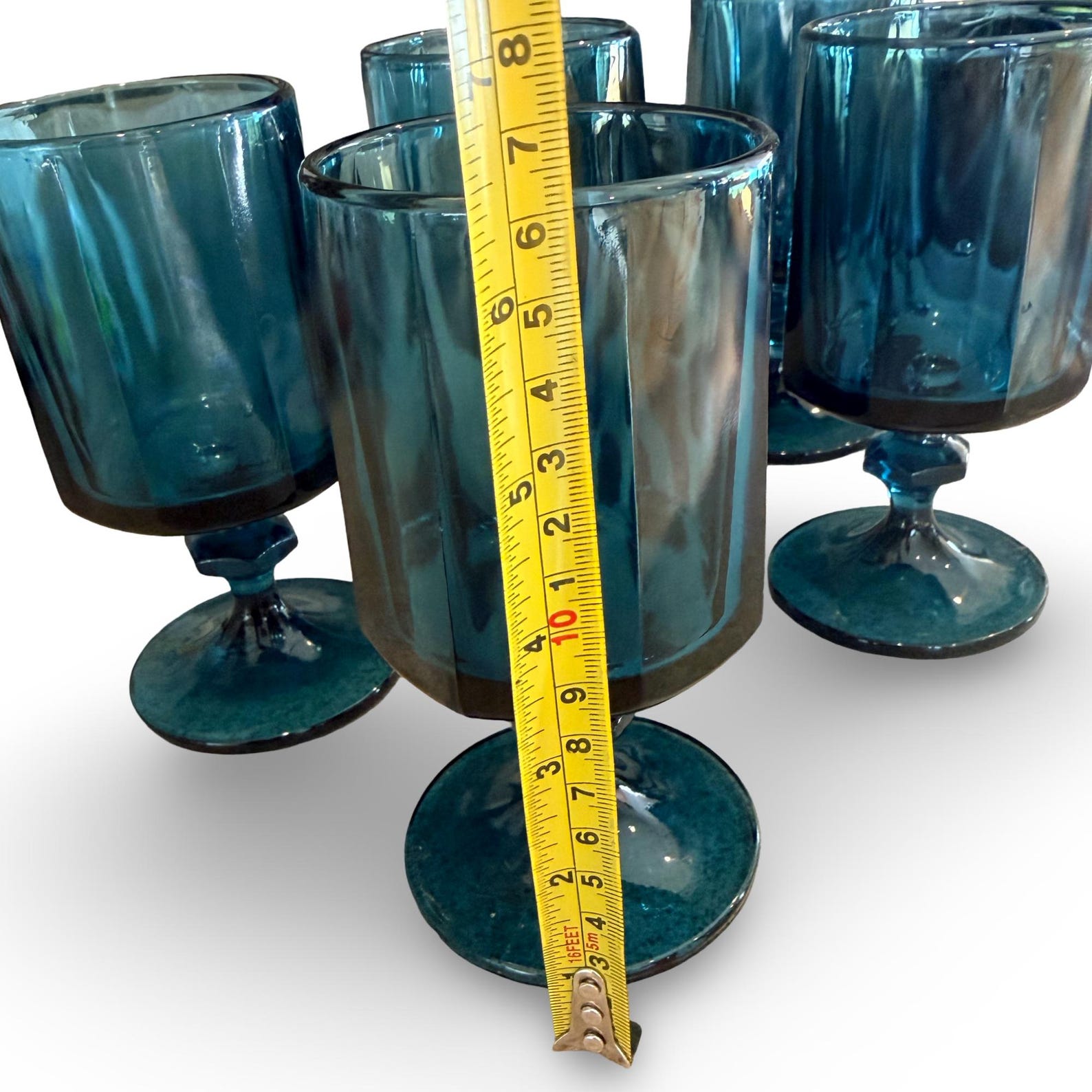 Vintage Riviera Blue Goblets Set of 4 Indiana Glass Colony Nouveau 6.5 ...