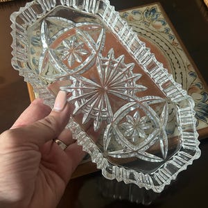 An Octagonal Shaped Crystal Plate, European Vintage Glass Plate, Fans ...