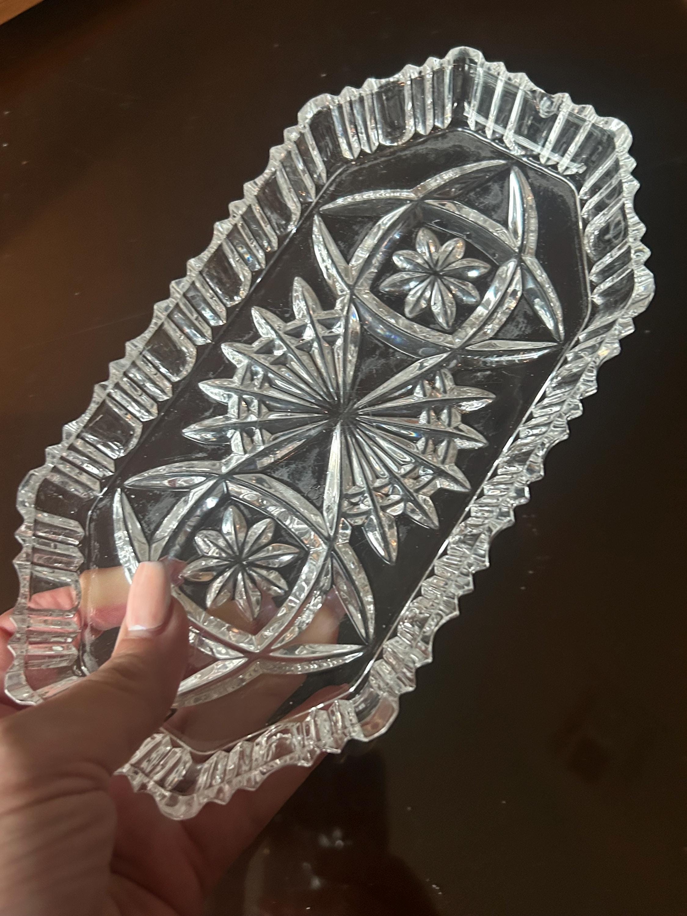 An Octagonal Shaped Crystal Plate, European Vintage Glass Plate, Fans ...