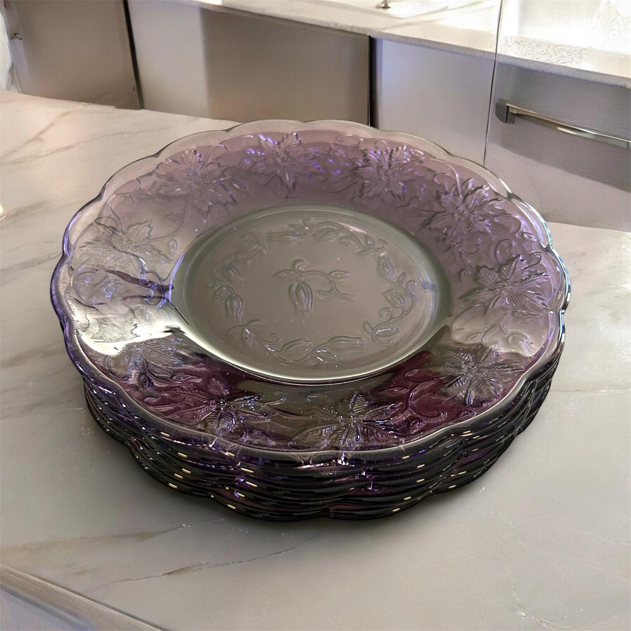 Set of (5) Vintage Princess House Crystal Luncheon Plate Fantasia ...